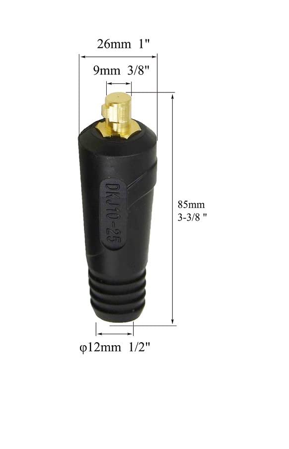 RIVERWELD TIG Welding Cable Panel Connector-plug Black DKJ10-25 200Amp ...
