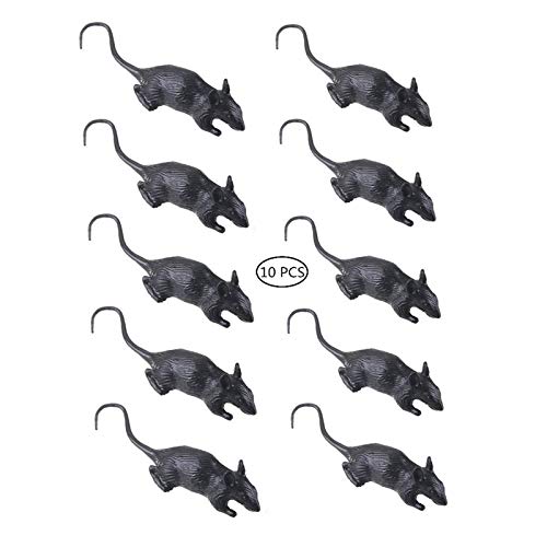 Hocai 10 Pieces Fake Rat Realistic Plastic Fake Mouse Fake Mice Spooky ...