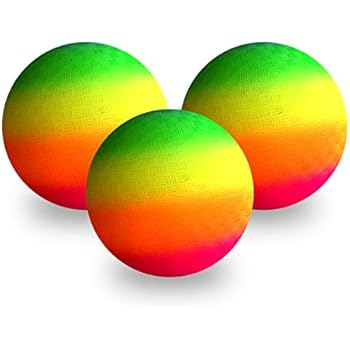 Amazon.com : PPNC INC., 8.5" Rainbow Playground Ball | Handball ...