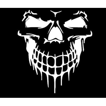 Amazon.com: Ripped / Torn Metal Look Decals With Gray Skulls: Automotive