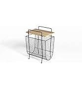 LIFA LIVING Industrieel Tijdschriftenrek, Zwart Magazine Rek, Metaal en ...