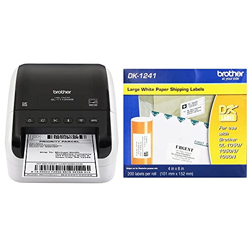 Brother QL-1110NWB Wide Format, Postage and Barcode Professional ...