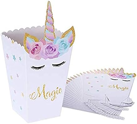 Unicorn Popcorn Boxes, Standie 24 Pcs Unicorn Popcorn Treats Boxes ...