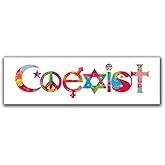 Amazon.com - Coexist Black - Inspirational Bumper Sticker - Bumper ...