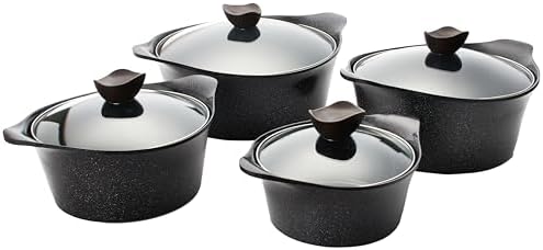 Neoflam Aeni Galaxy Granite Cookware Set 8-Pieces, Black price in Saudi ...