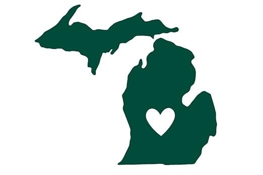 Amazon.com: Michigan - State Outline and Heart (16x24 Fine Art Giclee ...