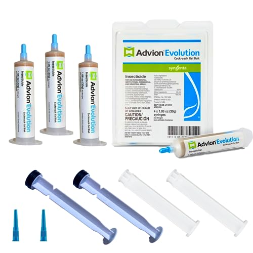 Advion Evolution Cockroach Gel Bait, 4 Tubes x 30-Grams, 1 Plunger and ...