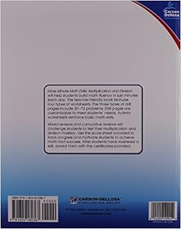 Amazon.com: More Minute Math Drills: Multiplication and Division ...