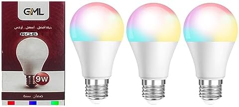 سعر Led Home Gml Set of 3 Led Lamp Rgb, 9 Watt, Multicolor Light فى مصر ...