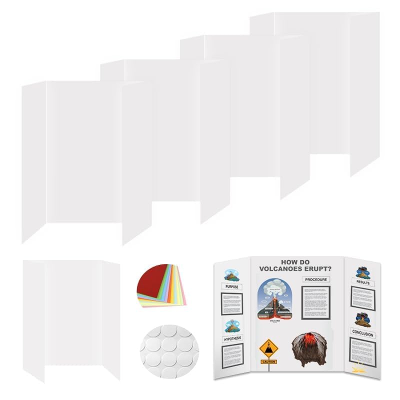 Mua Rsgift 4 Pcs Small Tri-fold Poster Boards with Double Sided Tapes ...