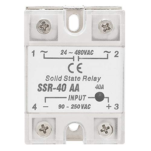 Solid State Relay, SSR-40AA 40A AC-AC Input 90-250V Output 24-480V ...