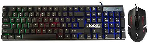 Jedel GK100-B Gaming Combo Keyboard and Mouse Set Seven Colour ...
