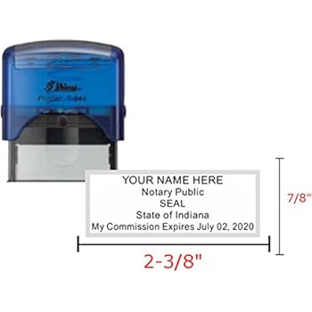 Amazon.com : Shiny Blue Notary Stamp | Self Inking, Printer S-844, 2 ...