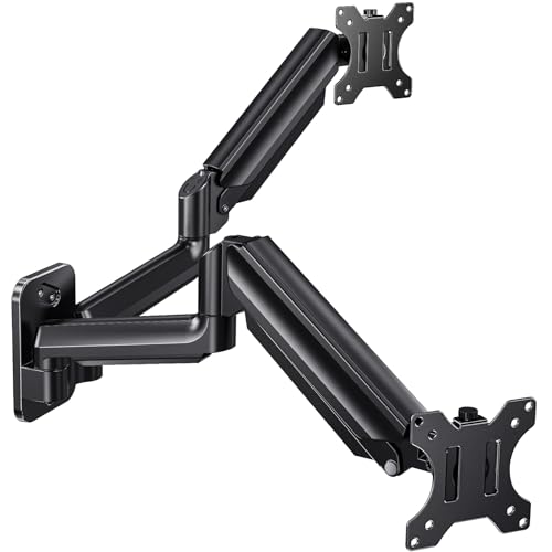 HUANUO Dual Monitor Wall Mount up to 32 inch Screens, Wall Monitor ...