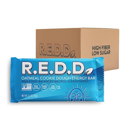 R.E.D.D. Bar, Oatmeal Vegan Protein Bar, Low Sugar, Gluten Free, High ...