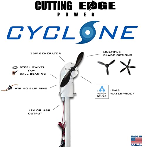33W 12V And USB Cyclone Swivel Wind Turbine Generator Windmill, Small ...