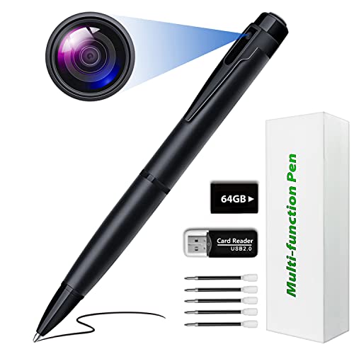 64GB Spy Camera Pen, Hidden Camera Full HD 1080P Mini Spy Pen Camera ...