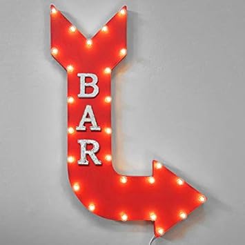 Amazon.com: BAR Beer Wine Liquor Drinks Rustic Metal Marquee Light Up ...