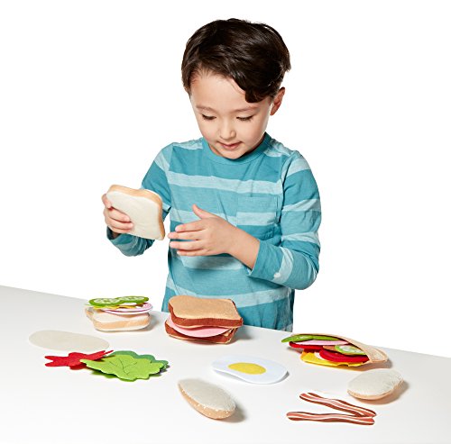 Melissa & Doug Felt Food Sandwich Play Food Set (33 pcs) - Felt ...