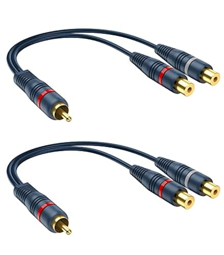 DteeDck RCA Splitter 1 Male 2 Female 2 Pack, RCA Y Splitter RCA Cable ...