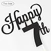 LINGTEER Happy 7th Birthday Black Cake Topper - Cheers to Seven Years ...