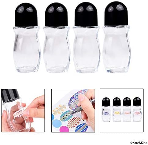 Refillable Glass Roll-On Deodorant Bottles (4-Pack) - Empty - Leak ...