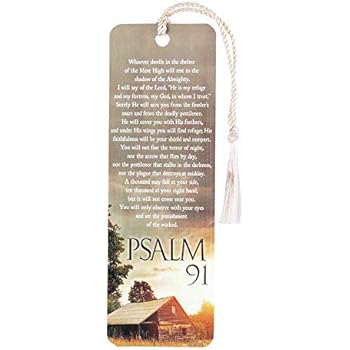 Amazon.com : Psalm 91 Full Verse Vintage Barn Sunrise Cardstock Tassel ...