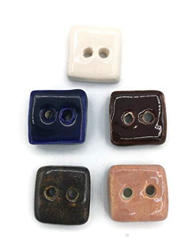 Amazon.com: Handmade Lot of 5 Square 20mm Button with 2 Hole for ...