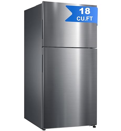 Full Size Refrigerator, 18 Cu. Ft Top Freezer Refrigerator Stainless ...