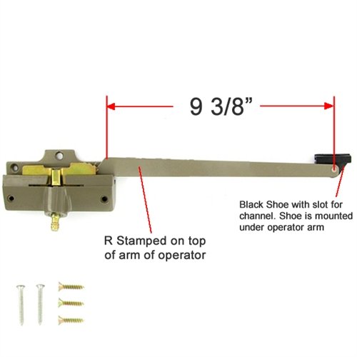 9-3/8" Andersen Right Hand Casement Stone Operator Assembly | Amazon ...