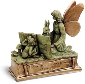 Amazon.com : Fairy Reading Book Statuary : Outdoor Statues : Garden ...
