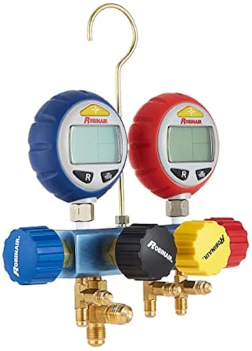 Robinair 43160 Aluminum 4-Way Manifold Digital Gauge Set for use with ...