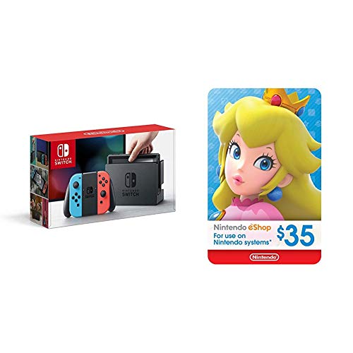 Nintendo Switch – Neon Red and Neon Blue Joy-Con + $35 Nintendo eShop ...