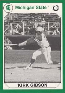 Amazon.com: Kirk Gibson baseball card (Michigan State) 1990 Collegiate ...