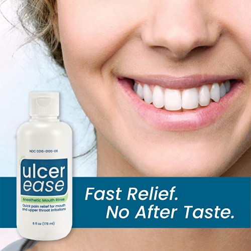 UlcerEase Anesthetic Mouth Rinse, Bottle, Updated Packaging, 6 Fl Oz ...