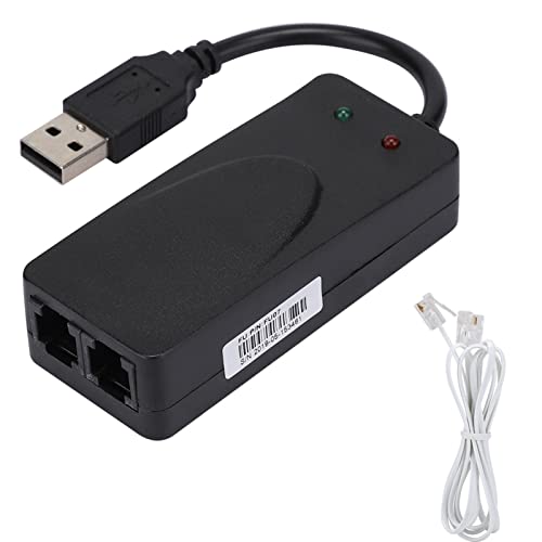 USB 2.0 56K Fax Modem, External V.90 V.92 Modem with Dual Ports, USB ...