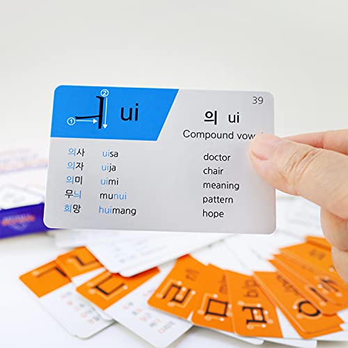 Wisdom Flashcard Learn Korean Alphabet Flash Cards – 41 Pcs Set Hangul ...