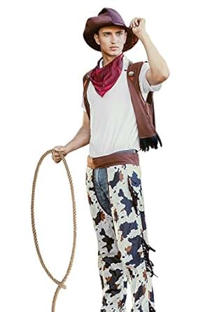 Amazon.com: Men Wild West Rodeo Cowboy Western Cowpoke DressUp ...