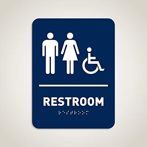 Buy Unisex Restroom Identification Sign - Wheelchair Accessible, ADA ...