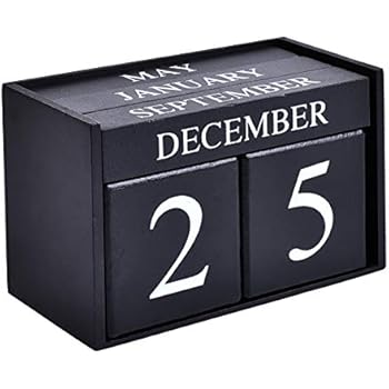 Amazon.com: Wood Block Perpetual Month, Date & Day Tile Calendar ...