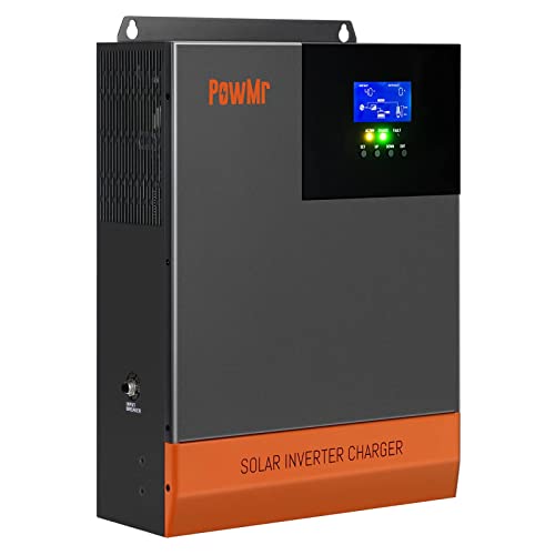 PowMr 5600W Solar Inverter Off Grid Charger 48V Pure Sine Wave Hybrid Inverter 220V with 80A ...