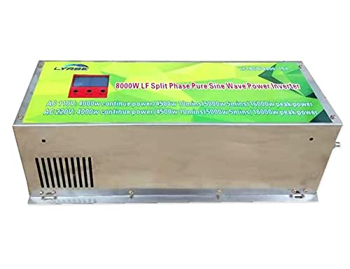 LYABE 8000W/ 32000W Peak Pure Sine Wave Power Inverter 12V DC to 120 ...