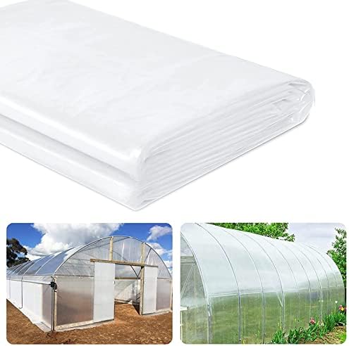WAIZHIUA 2m x 10m Heavy Duty Polythene Sheeting 125Mu/500g Extra Thick Plastic Sheeting Clear ...
