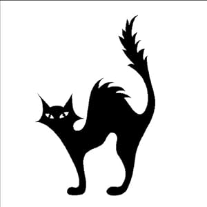 Amazon.com: Halloween Scared Cat Decal Sticker Removable Wall Art ...