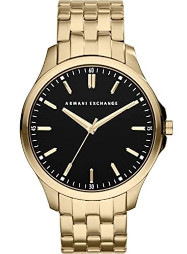 AX ARMANI EXCHANGE Men's Slim Stainless Steel Watch, Color: Gold (Model ...
