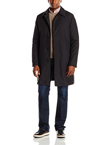 Cole Haan Men's Nylon Rain Coat with Removable Liner, Black, Small ...