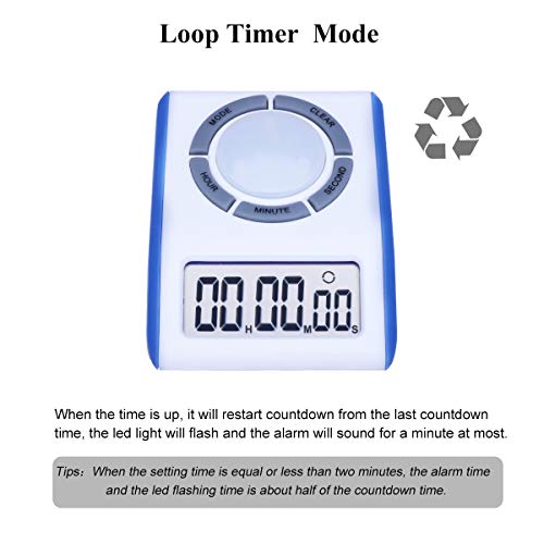 AIMILAR Digital Countdown Repeat Cycle Timer - Count Up Down Loop Timer Clock for Kitchen ...