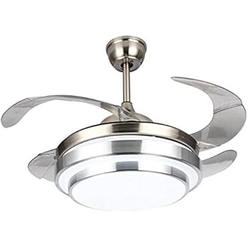 Hunter 59085 Fanaway Retractable Blade 48" Brushed Chrome Ceiling Fan ...