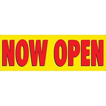 Amazon.com : Now Open Signs Banners 5' X 2' FT Retail Store Banner Sign ...