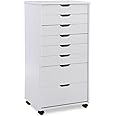 Amazon.com: Pemberly Row 8-Drawer Transitional Wood Storage Cart with 6 ...